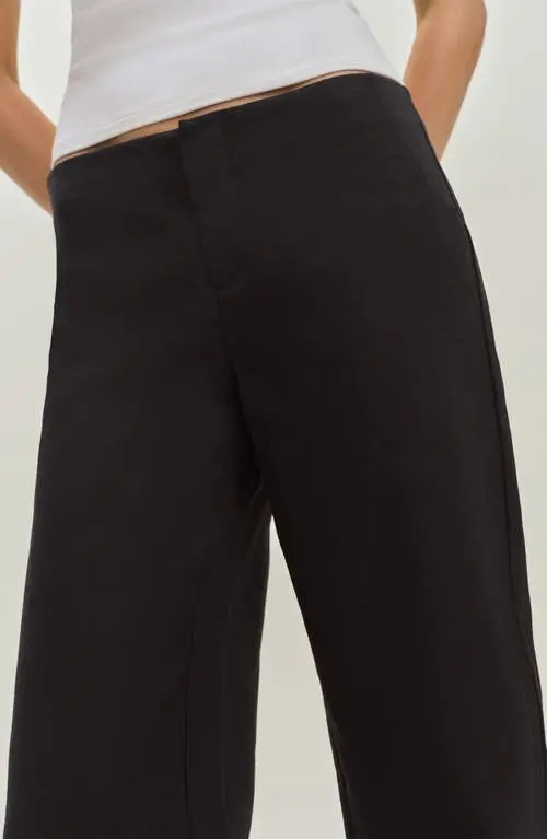REFORMATION Vida Low Rise Linen Pants - Black