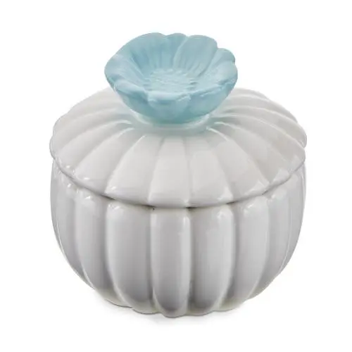 TAG Scallop Flower Lidded Trinket Box Multi Earthenware Everyday - White