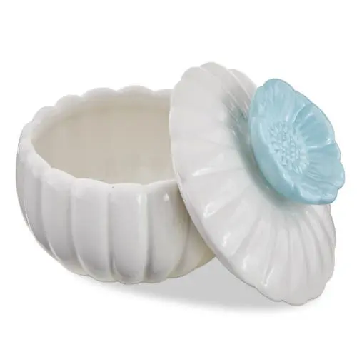 TAG Scallop Flower Lidded Trinket Box Multi Earthenware Everyday