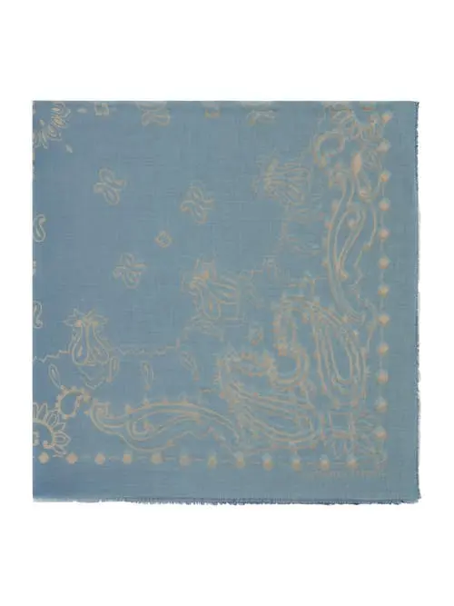Gerard Darel Dorine Square Paisley Print Scarf - Indigo