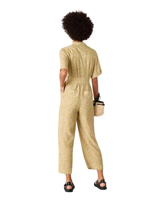 Whistles Kelly Tiger Flame Cropped Jumpsuit