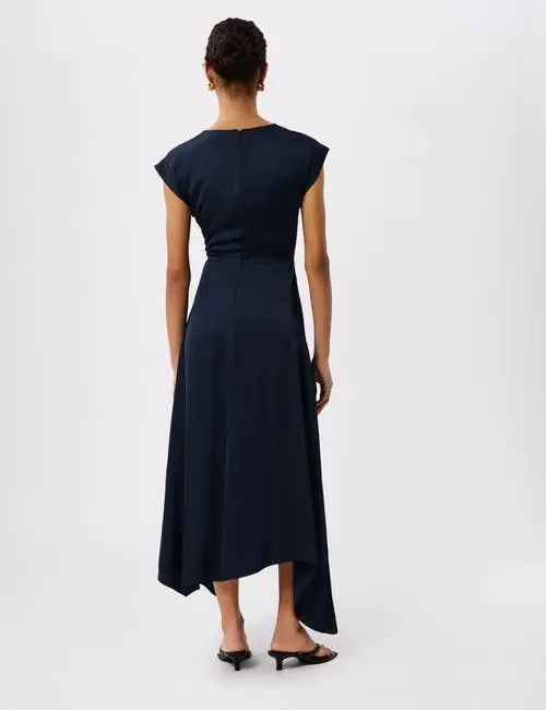 Whistles Lace Insert Asymmetric Midi Dress