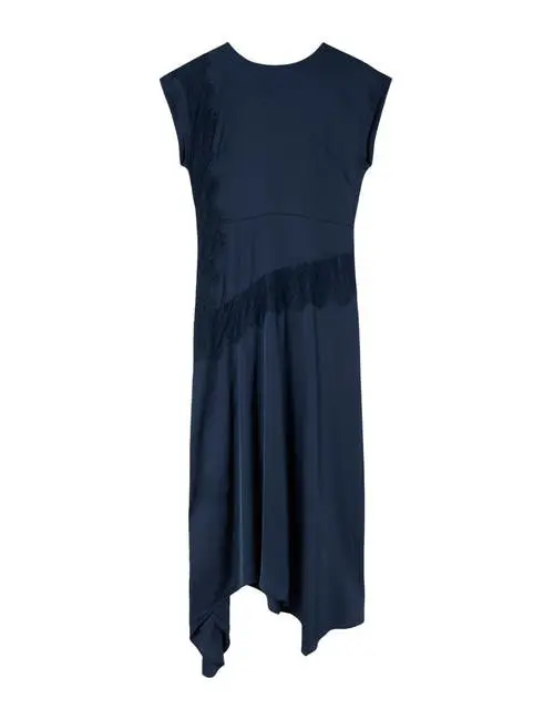 Whistles Lace Insert Asymmetric Midi Dress