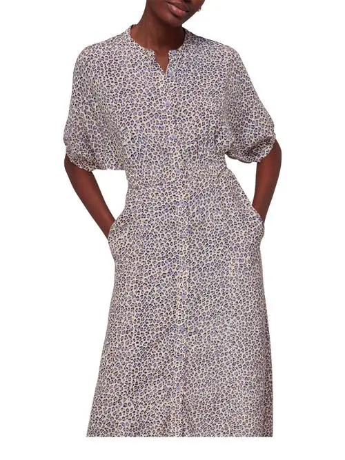 Whistles Dashed Leopard Midi Dress