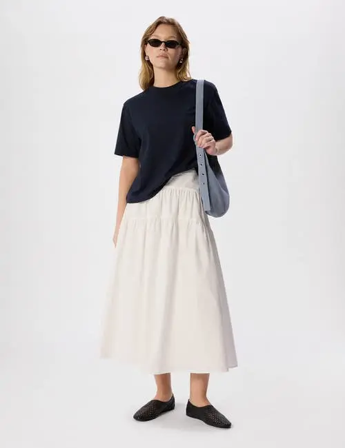 Whistles Cotton Crew Neck Top