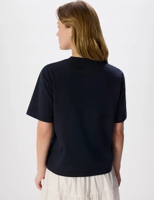 Whistles Cotton Crew Neck Top
