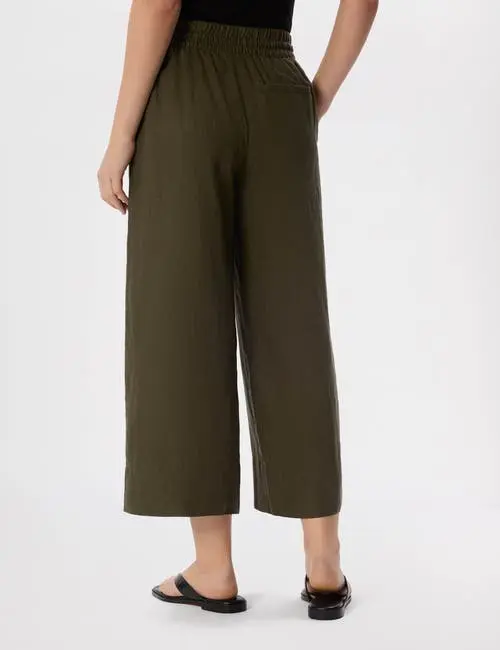 Whistles Elasticated Linen Crop Trousers