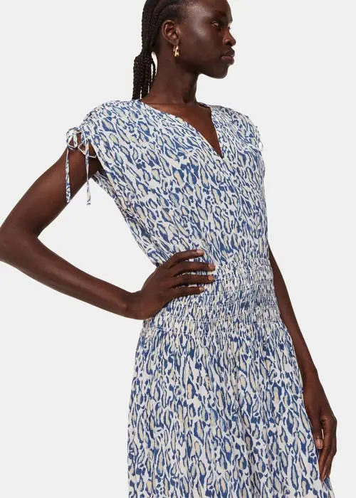Whistles Flaming Leopard Print Midi Dress