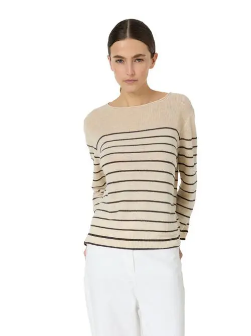 Gerard Darel Levia Long Sleeve Boat Neck Jumper - Brown