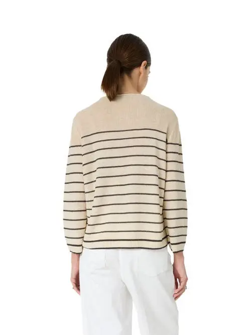 Gerard Darel Striped Boat Neck Long Sleeve Jumper