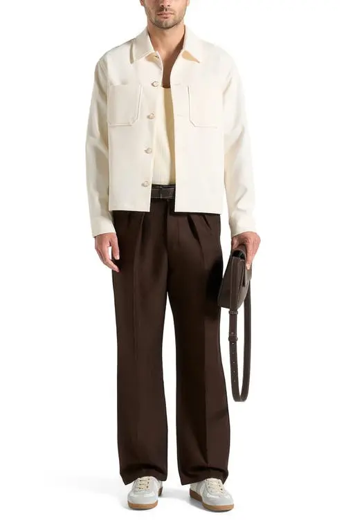 Manière De Voir Benoit Twill Cropped Shirt - Cream