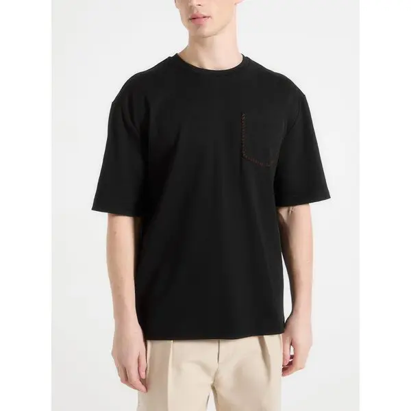 Manière De Voir Whipstitch Pocket Cotton T-shirt