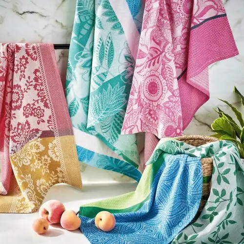 TAG Jacqura Remi Jacquard Tea Towels Multi Pack For Kitchen