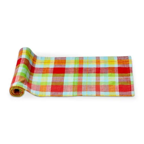 TAG Fresh Pick Plaid Runner Multi Cotton Summer - Multicolored