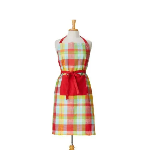 TAG Fresh Pick Plaid Apron Multi Cotton Summer