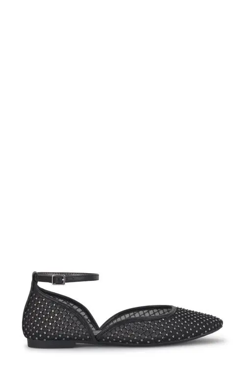 Jessica Simpson Laelli Ankle Strap Flat Embellished Mesh Ballerina