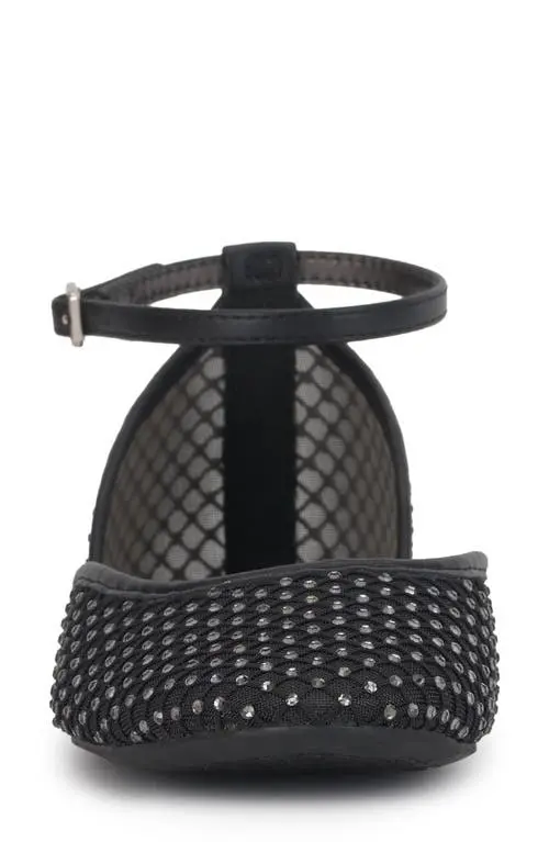 Jessica Simpson Laelli Ankle Strap Flat Embellished Mesh Ballerina