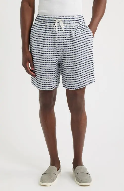 CHE Rita Linen Waffle Shorts - Blue