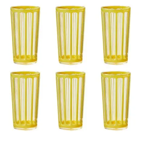 TAG Villa Acrylic Tumbler Set Of 6 Bpa-free Durable - Yellow