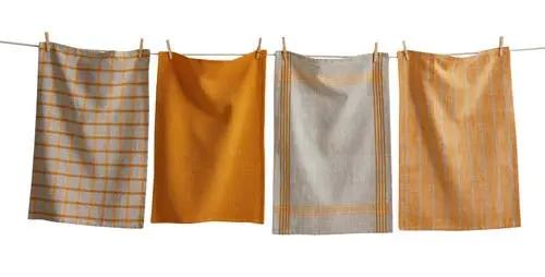 TAG Canyon Woven Dishtowel Set/4 Ochre Ochre Cotton Everyday - Orange