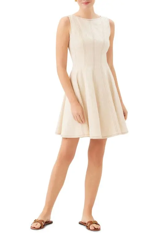 Fifteen Twenty Darla Contrast Stitch Fit & Flare Dress - Natural