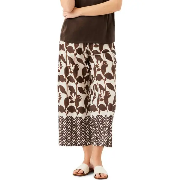 Fifteen Twenty Cora Ankle Wide Leg Drawstring Pants - Print