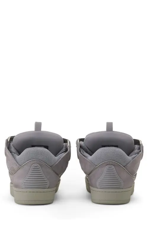 LANVIN Curb Monochrome Suede Sneakers - Light Grey