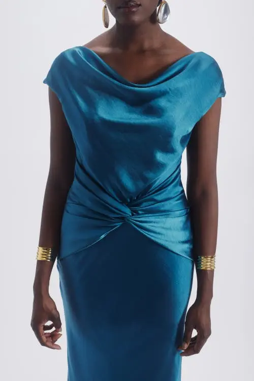 Amsale Cowl Twist Knot Gown