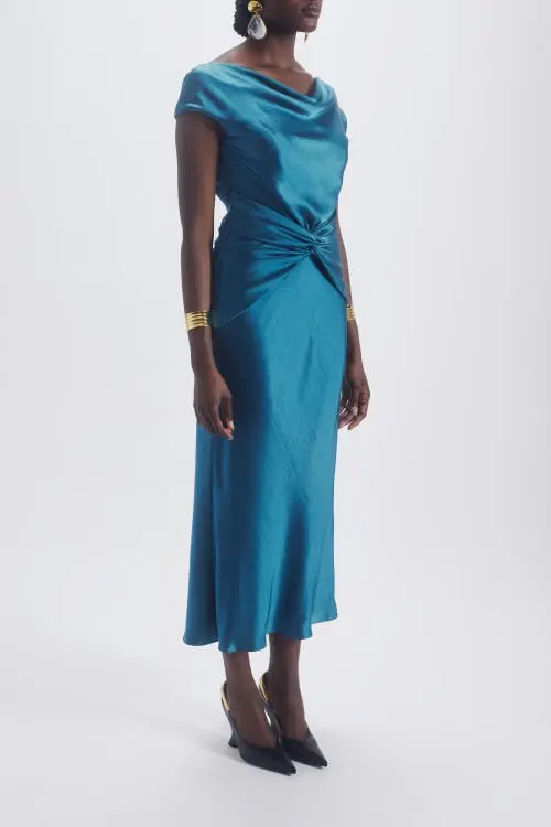 Amsale Cowl Twist Knot Gown