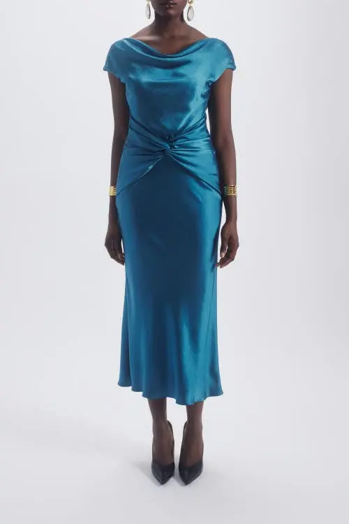 Amsale Cowl Twist Knot Gown