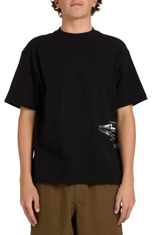 BILLABONG Chrome Diamond Logo Cotton Graphic T-shirt - Black