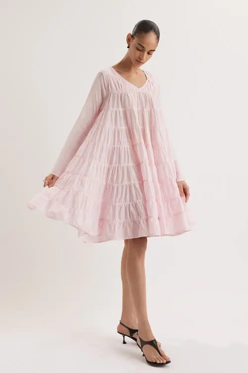 Merlette Solis Dress In Cotton Voile - Lotus