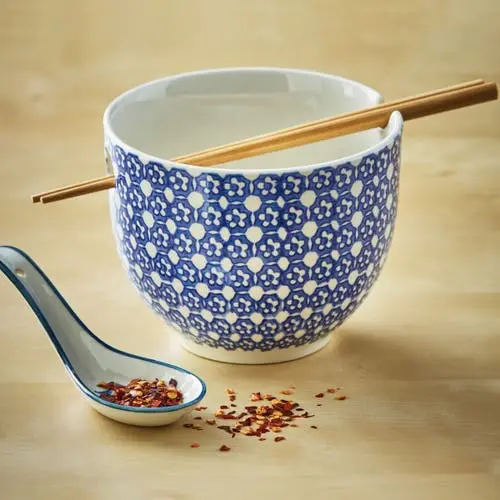 TAG Lisbon Dot Noodle Bowl S/2 Stoneware Everyday