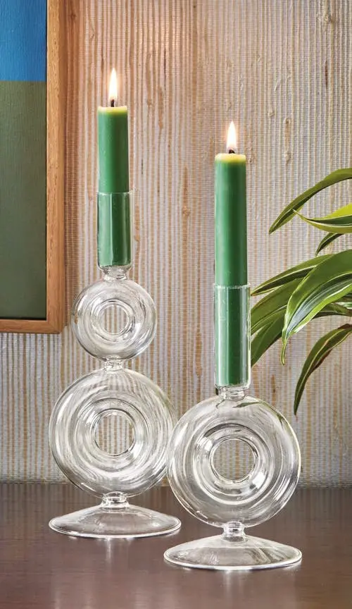 TAG Odette Glass Taper Candle Holder 3.5 X 3.5 X 7
