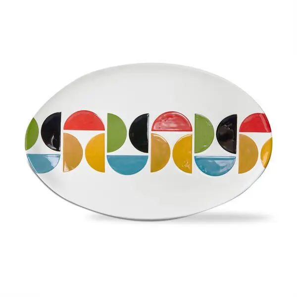 TAG Knoll Everyday Multi Earthenware Oval Platter 15.06 X 9.55 - Multicolored