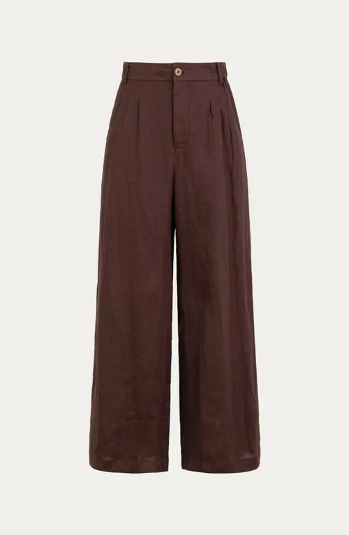 JUANA Hemp High Rise Tapered Leg Trousers - Espresso