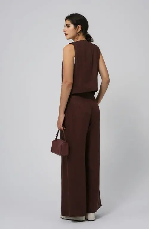 JUANA Hemp High Rise Tapered Leg Trousers - Espresso