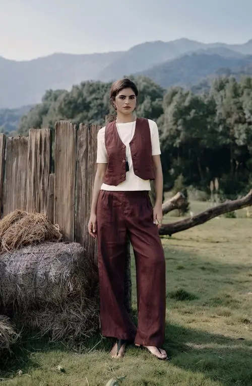 JUANA Hemp High Rise Tapered Leg Trousers - Espresso