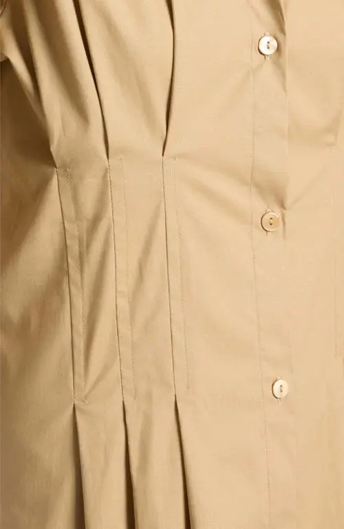 Santorelli Miley Midi Shirt Dress In Cotton Stretch - Chai