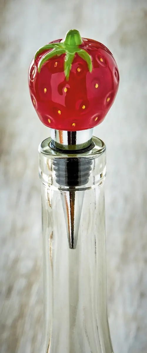 TAG Strawberry Bottle Stopper Multi Earthenware Summer