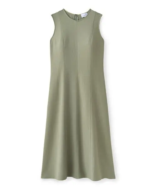 CARTOLINA Rain Pebbled Crepe Midi Dress - Moss