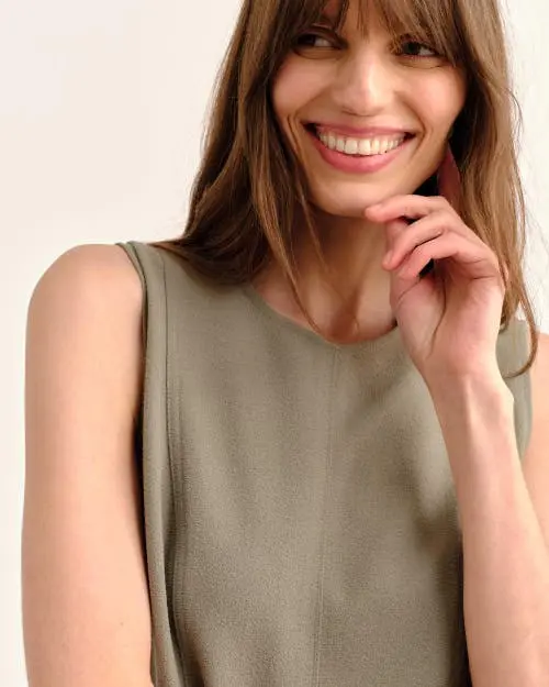 CARTOLINA Pebbled Crepe Midi Dress