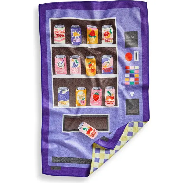 TAG Super Absorbent Kitchen Towel Soda Machine Dishtowel Multi 80% Recycled Polyester 18x30 - Multicolored