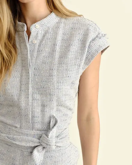 CARTOLINA Textured Tweed Sleeveless Romper