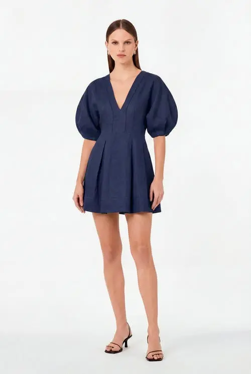 NICHOLAS Josefa Linen Mini Dress