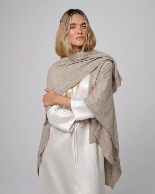JUANA Cashmere Blend Cape - Beige