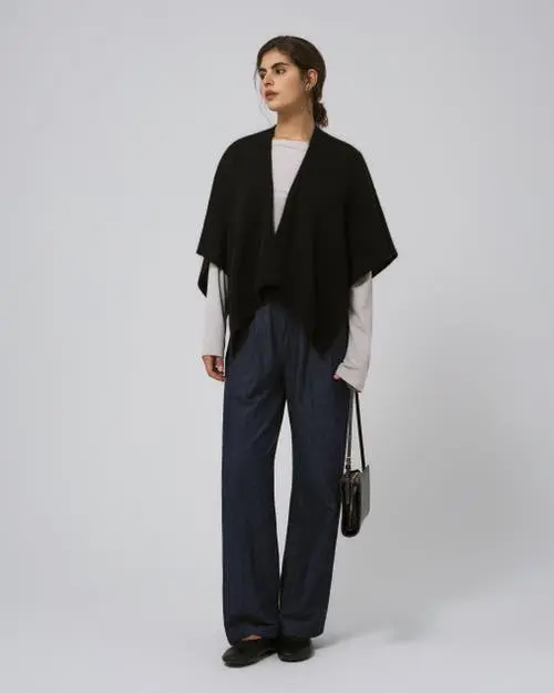 JUANA Cashmere Cape - Black