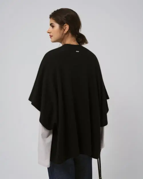 JUANA Cashmere Cape - Black