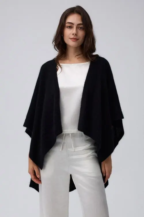 JUANA Cashmere Cape - Black
