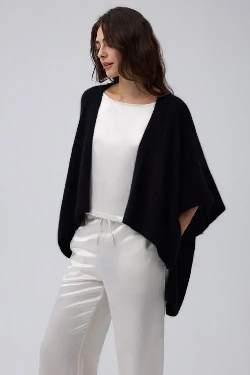 JUANA Cashmere Cape - Black